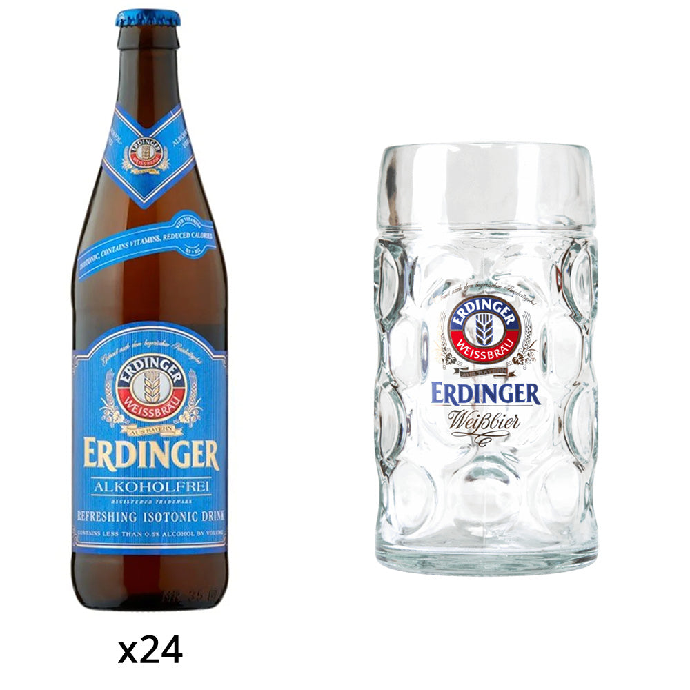 Erdinger Oktoberfest 24 Pack – Alcohol Free Wheat Beer with Free Stein
